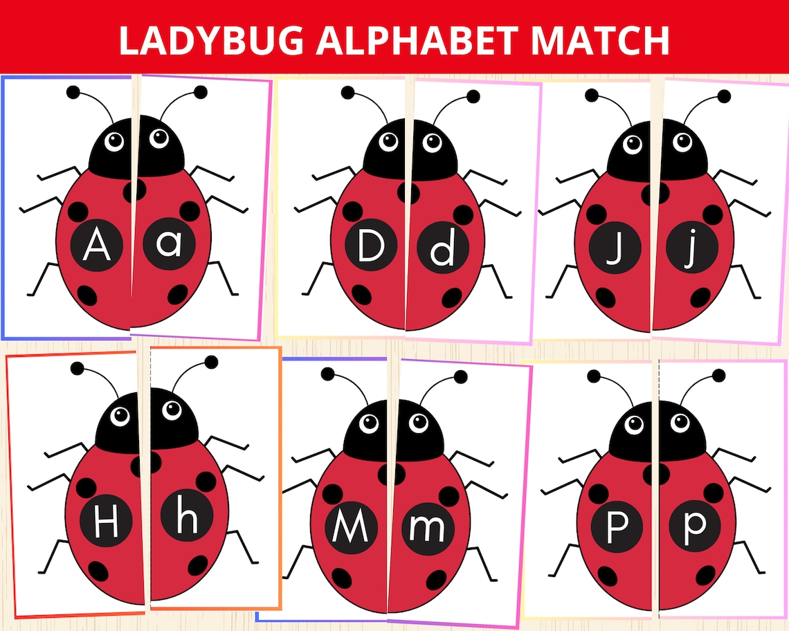Ladybug Letter Match, Preschool Letters,alphabet Matching Game,alphabet ...