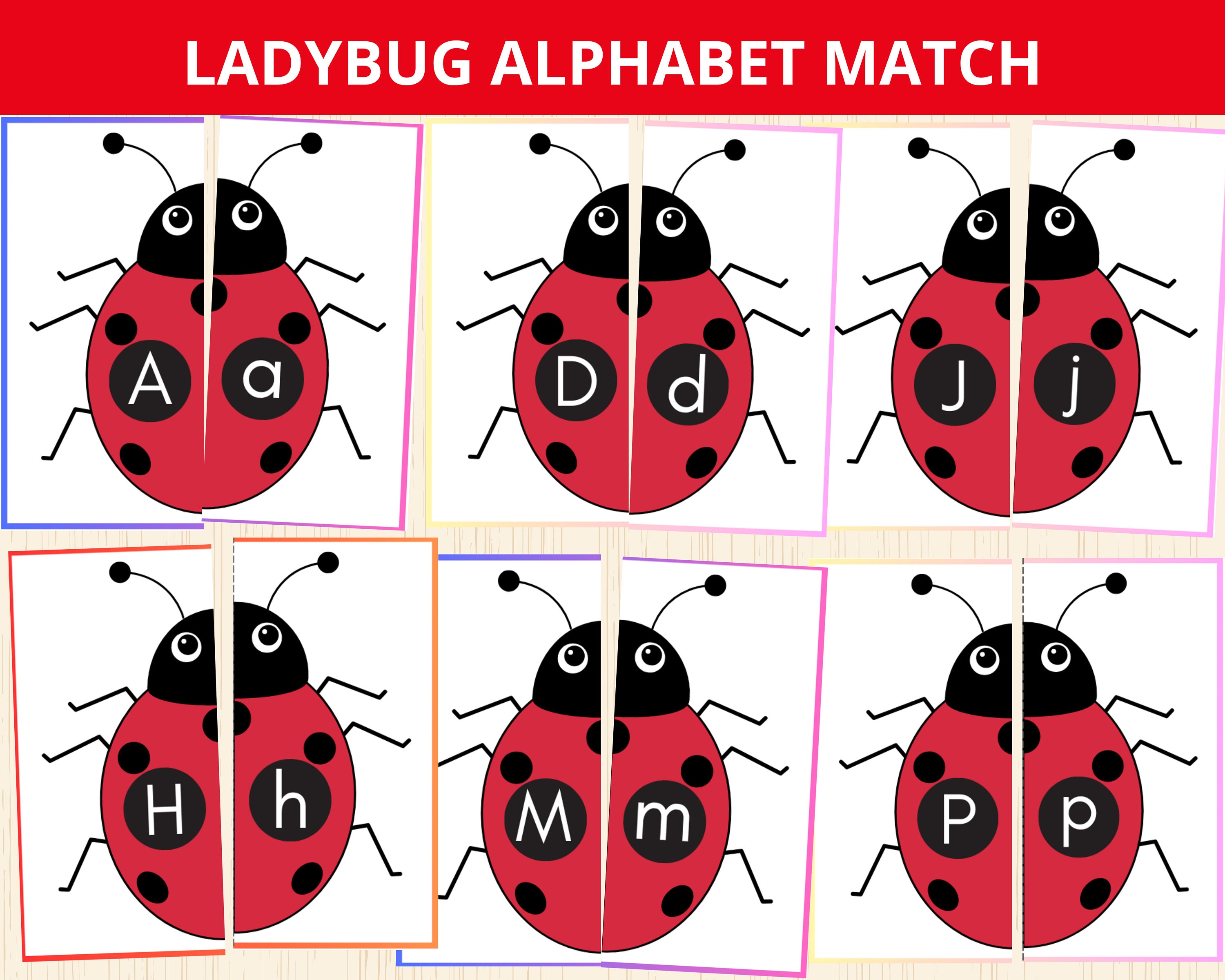 Ladybug Letter Match, Preschool Letters,alphabet Matching Game,alphabet ...
