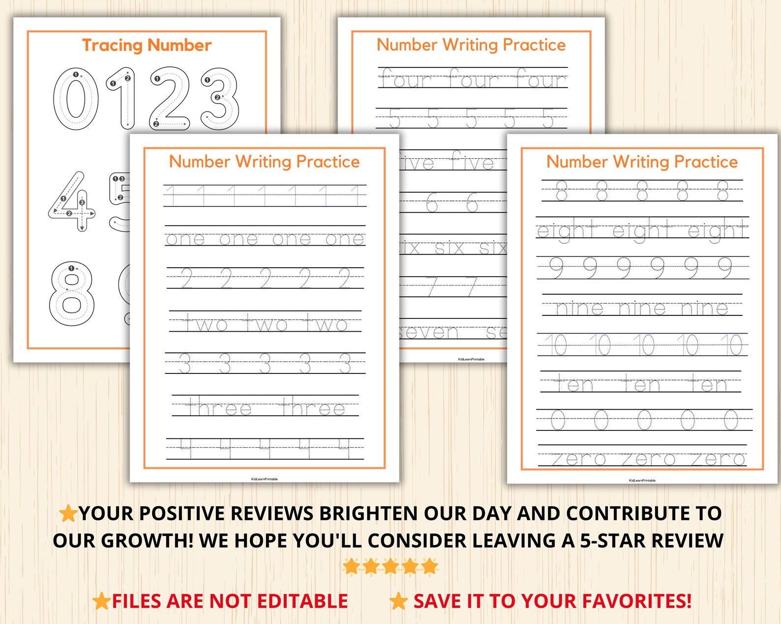 Fall Number Tracing Worksheets,autumn Numbers Writing Practice ...