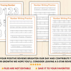 Fall Number Tracing Worksheets,autumn Numbers Writing Practice ...