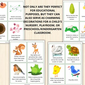 Spring Movement Cards, Kids Action Flashcards, Action Cards,montessori ...
