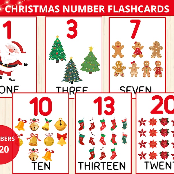 Christmas Flashcard - Etsy
