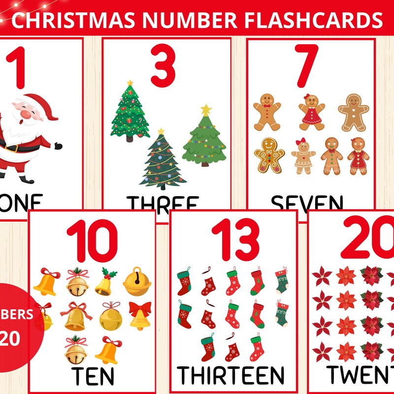 Christmas Flashcard - Etsy