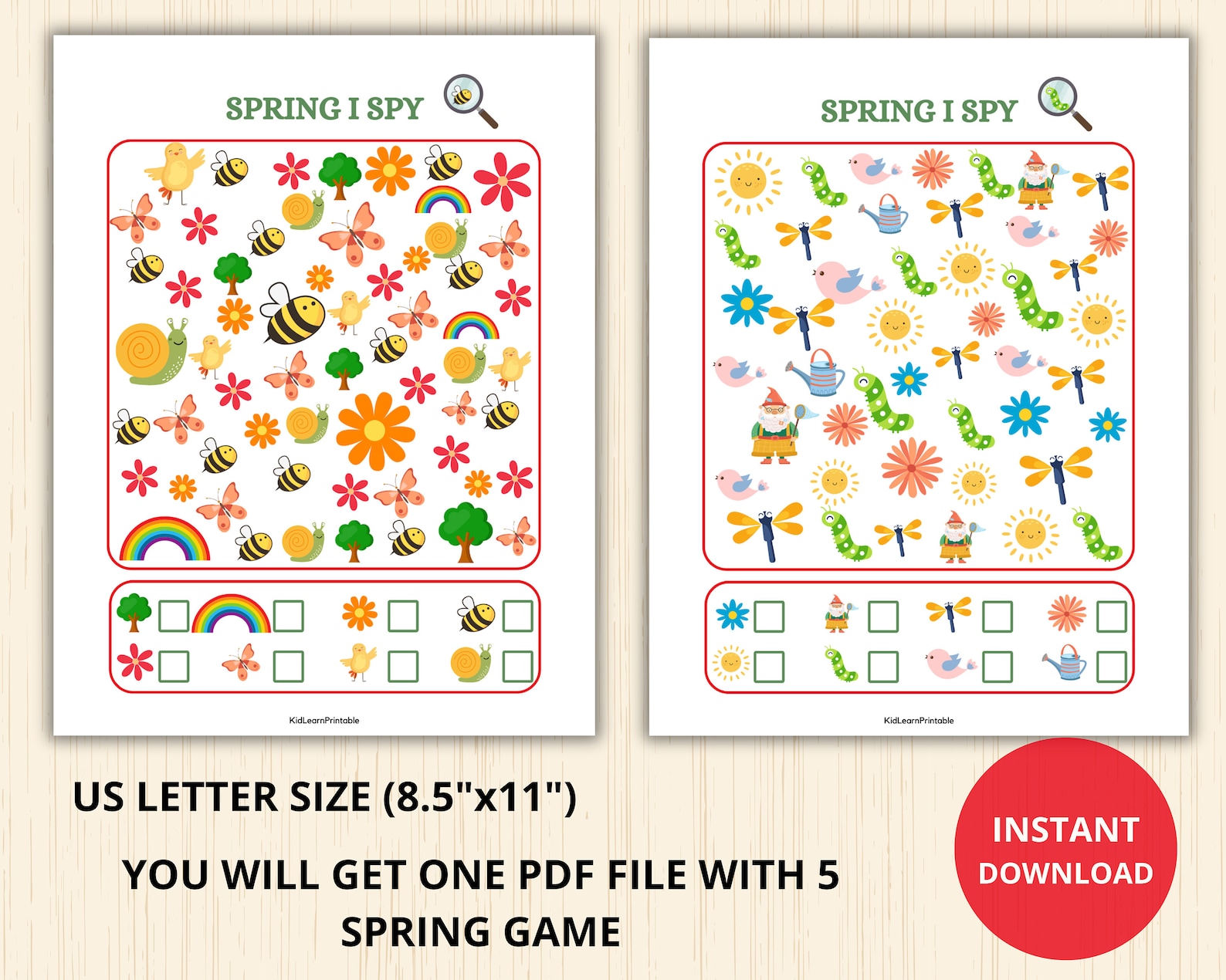 Spring I Spy,i Spy Game,spring Activity,look and Find,learn to Count,i ...