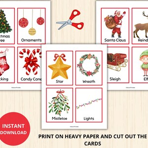 Christmas Flashcard,winter Flashcard,christmas Montessori Prek,holiday ...