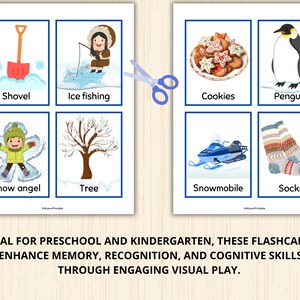 Winter Flashcards,winter Vocabulary,winter Montessori Preschool,holiday ...