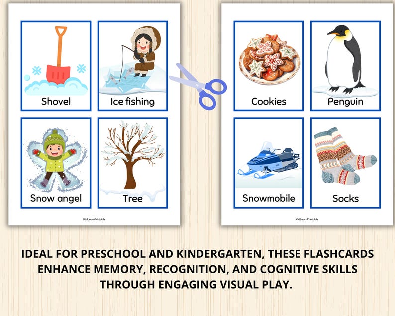 Winter Flashcards,winter Vocabulary,winter Montessori Preschool,holiday ...