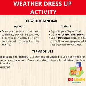 Dress up Activity,weather Activities, Preschool, Learn Weather, Weather ...