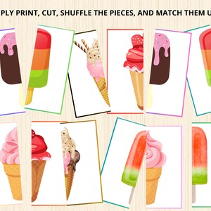 Ice Cream Matching Activity,summer Puzzles,symmetry Puzzles,popsicles ...