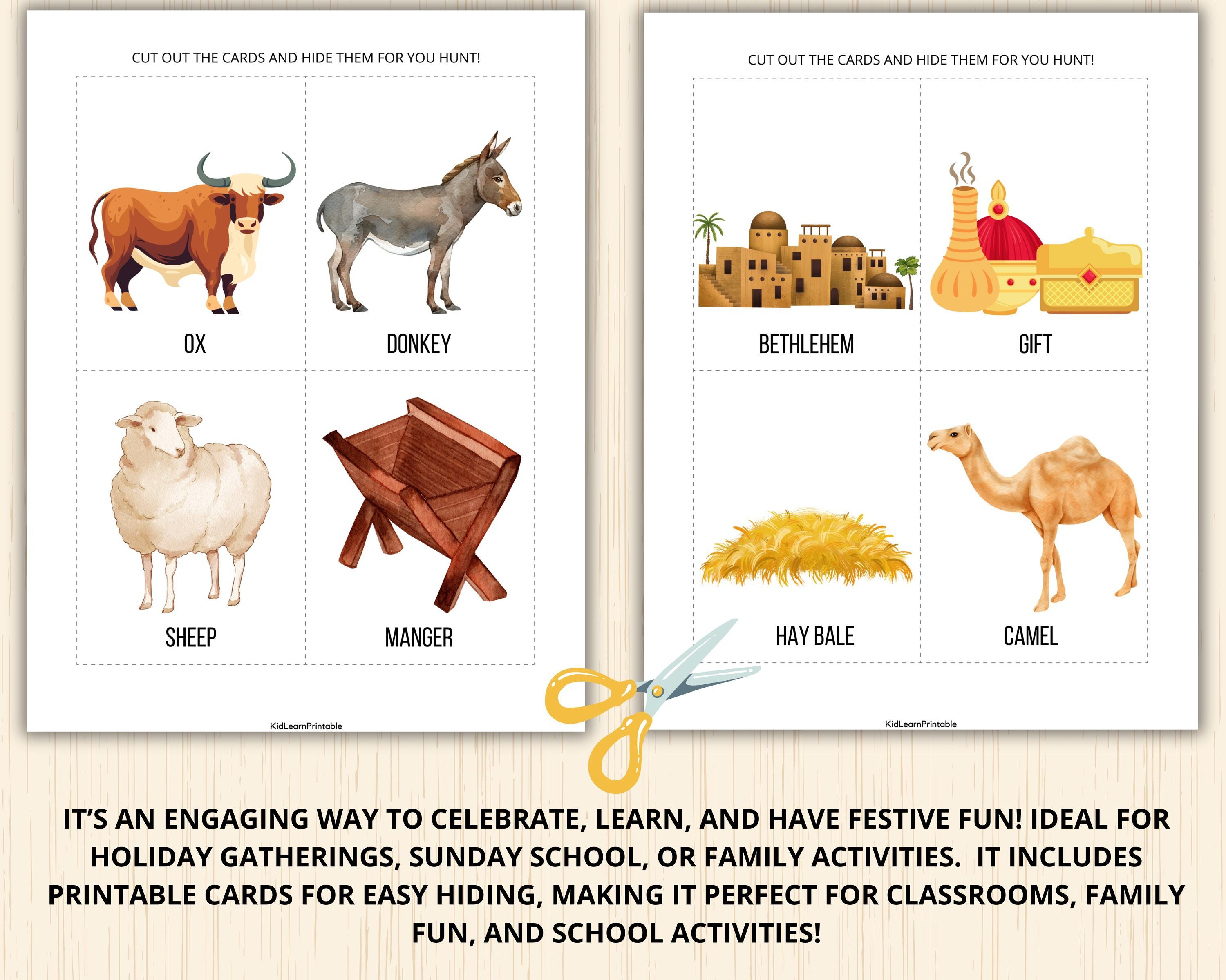 Nativity Scavenger Hunt,christmas Scavenger With Card,nativity Scene ...