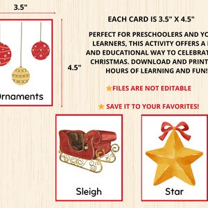 Christmas Flashcard,winter Flashcard,christmas Montessori Prek,holiday ...
