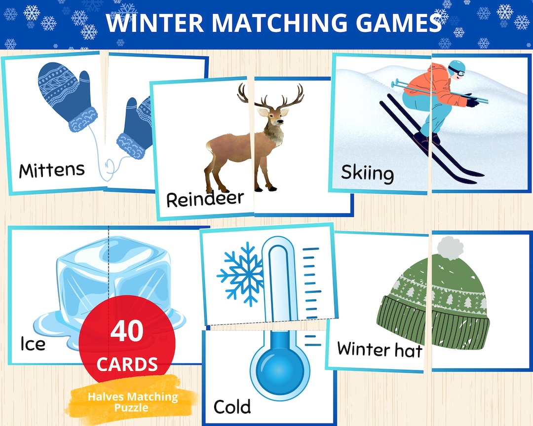 Winter Matching Activity,winter Matching Game,christmas Activities ...