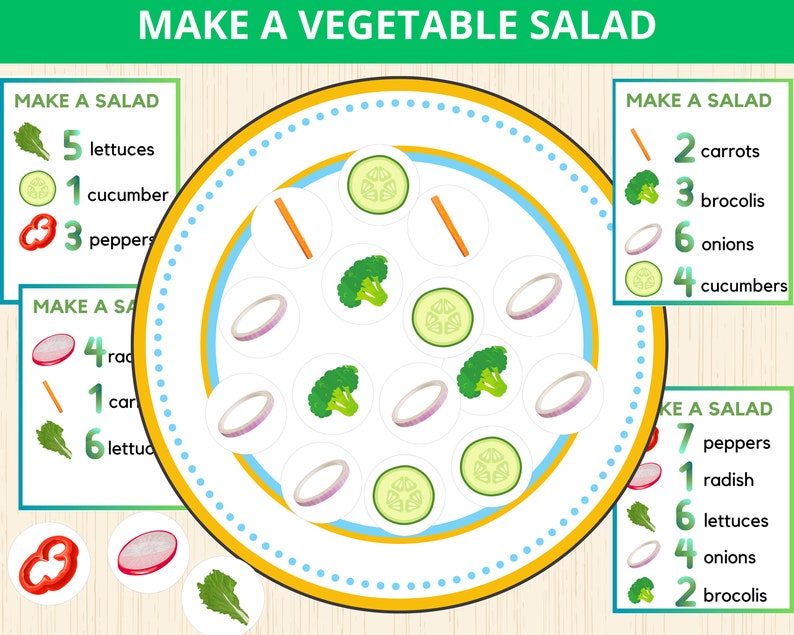 Healthy Foods,make a Vegetable Salad,pretend Play,kindergarten ...