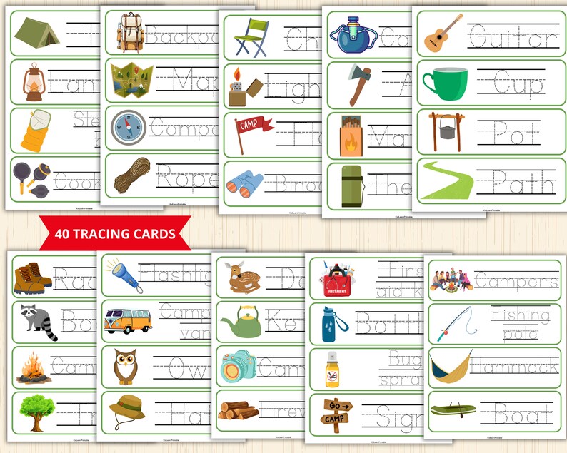 Camping Bundle,preschool Activity,patterns Activity,shadow Matching ...