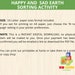 Happy Earth Sad Earth Sorting Activity,earth Day Montessori Preschool ...