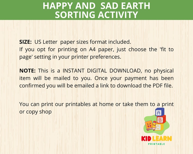 Happy Earth Sad Earth Sorting Activity,earth Day Montessori Preschool ...