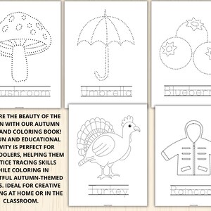 Autumn Tracing Worksheets,fall Trace Practice,fine Motor Skills,fall ...