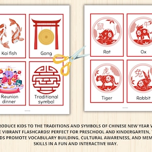 Chinese New Year Flashcards,lunar New Year Vocabulary Cards,montessori ...