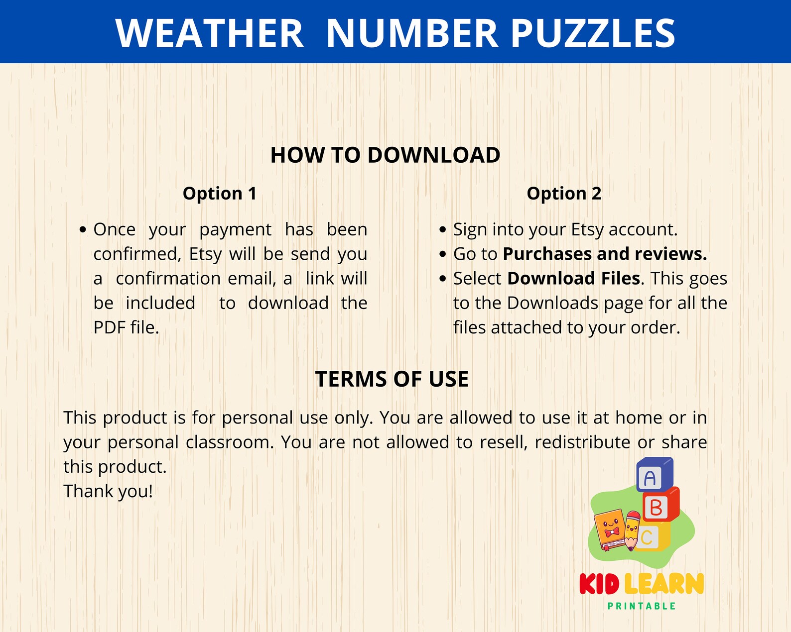 Weather Number Matching,printable Puzzle,counting Activity,preschool ...