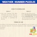 Weather Number Matching,printable Puzzle,counting Activity,preschool ...