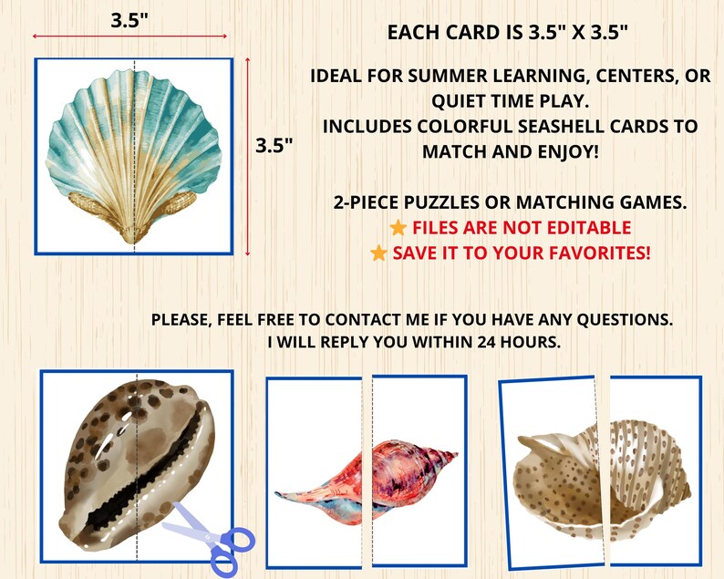 Seashell Matching Activity,seashell Matching Game,ocean Animal Puzzles ...