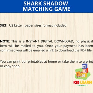 Shark Shadow Matching Game,animals Matching,animal Matching Cards,shark ...