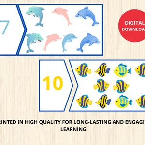 Ocean Animals Number Matching Puzzles,sea Animals Puzzle,counting ...