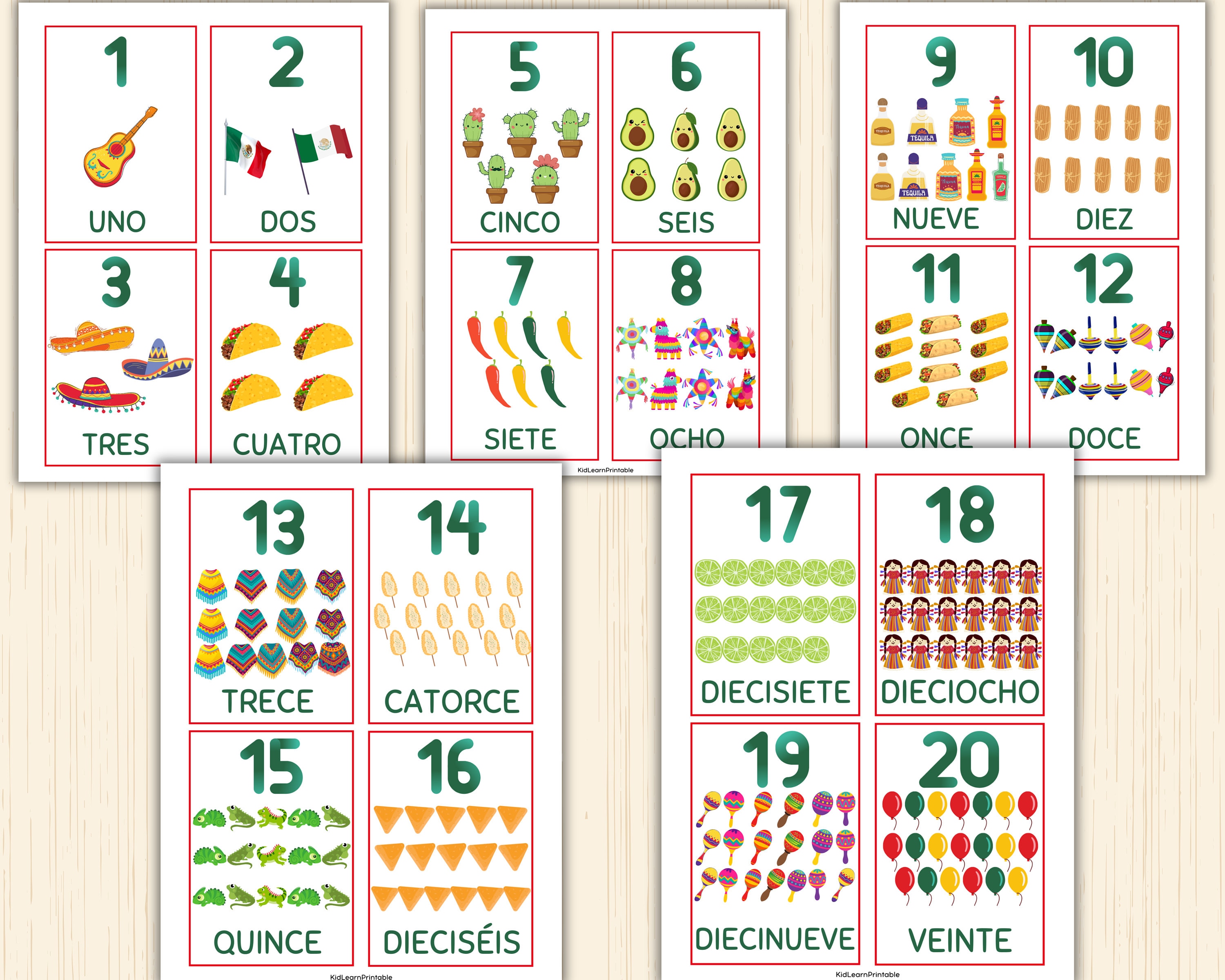 Numbers Bilingual Flashcards, Spanish and English, Early Learning ...