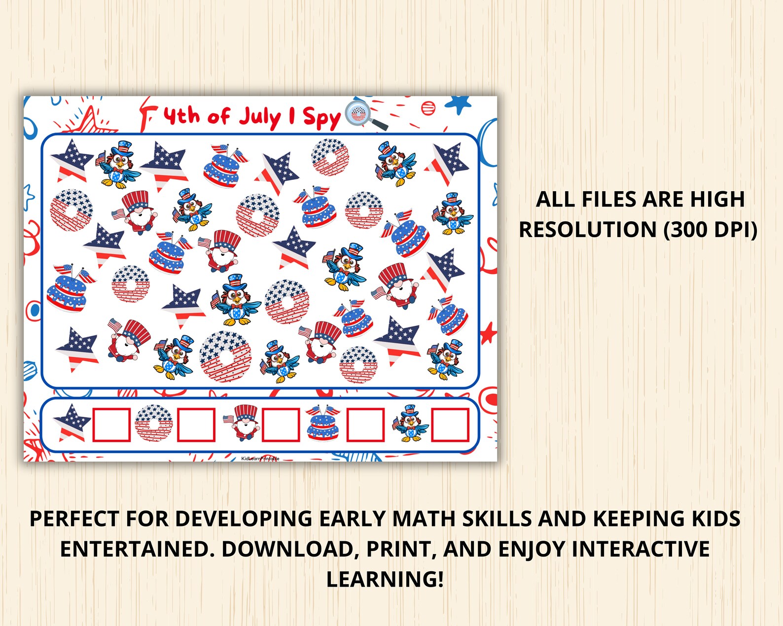 4th of July I Spy,counting Activity,look and Find,summer Preschool ...
