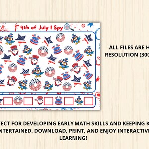 4th of July I Spy,counting Activity,look and Find,summer Preschool ...