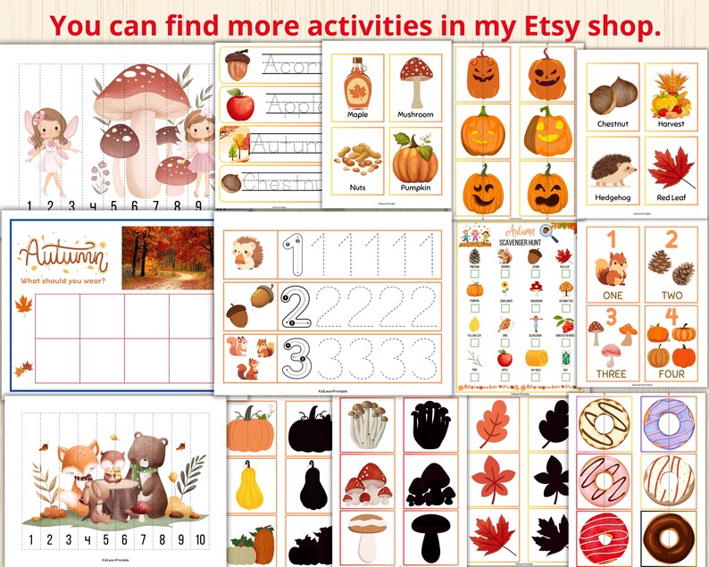 Autumn Alphabet,autumn Flashcard,fall Unit Study,alphabet Cards for ...