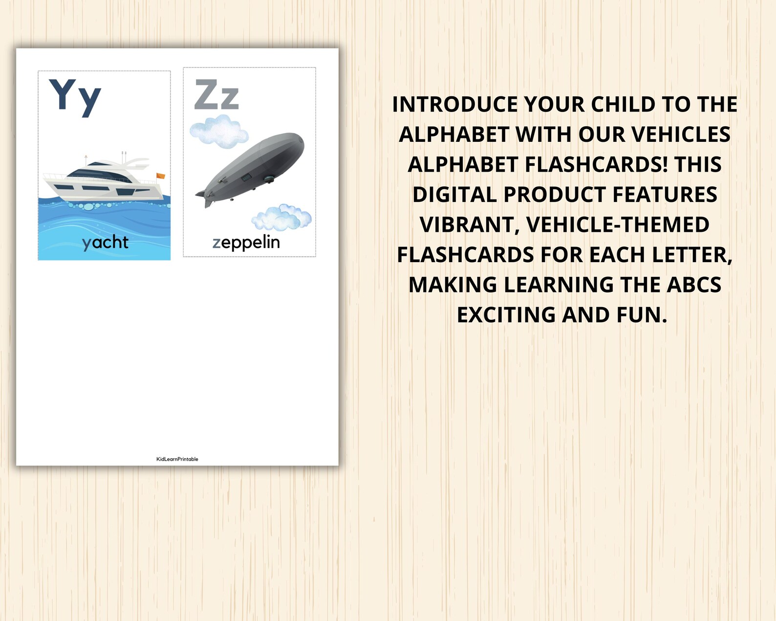 Vehicles Alphabet,transportation Alphabet Flash Cards,alphabet ...