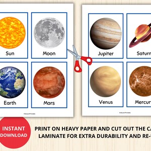 Space Flashcard,planets Flashcards,solar System Flash Cards,space ...