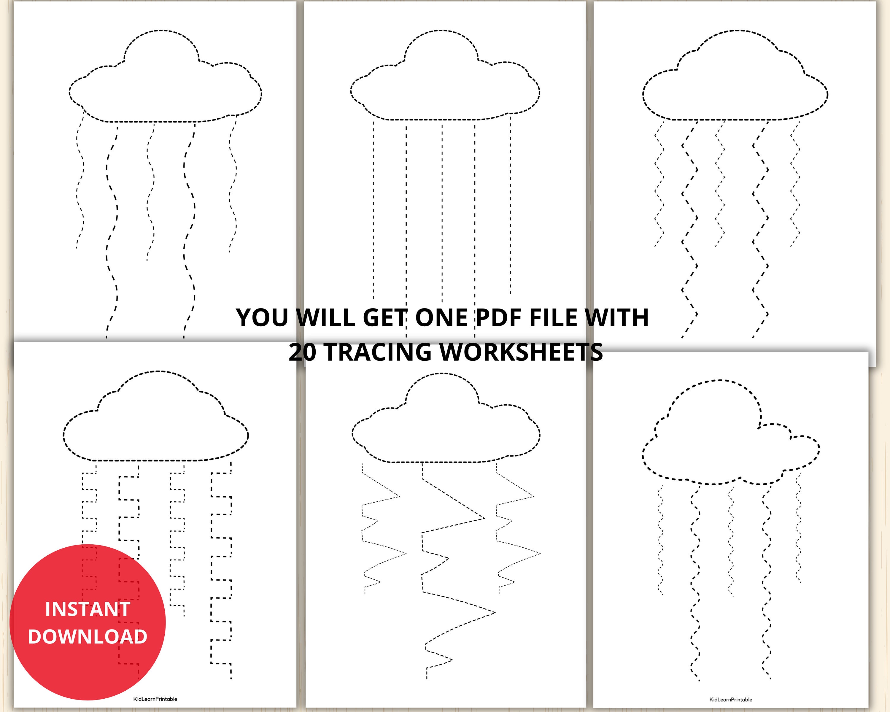 Weather Tracing Worksheets,weather Preschool,weather Activities ...