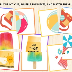 Summer Matching Game,summer Activity,summer Montessori,preschool ...