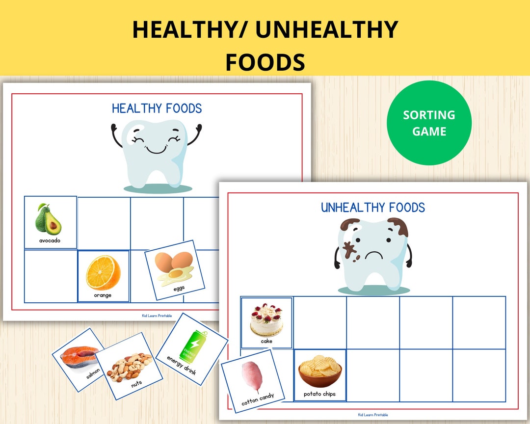 Healthy or Unhealthy Food Sorting,dental Health, Health Nutrition ...
