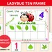 Ladybug Ten Frame,ladybug Printable Game,numbers 1-10,count and Match ...