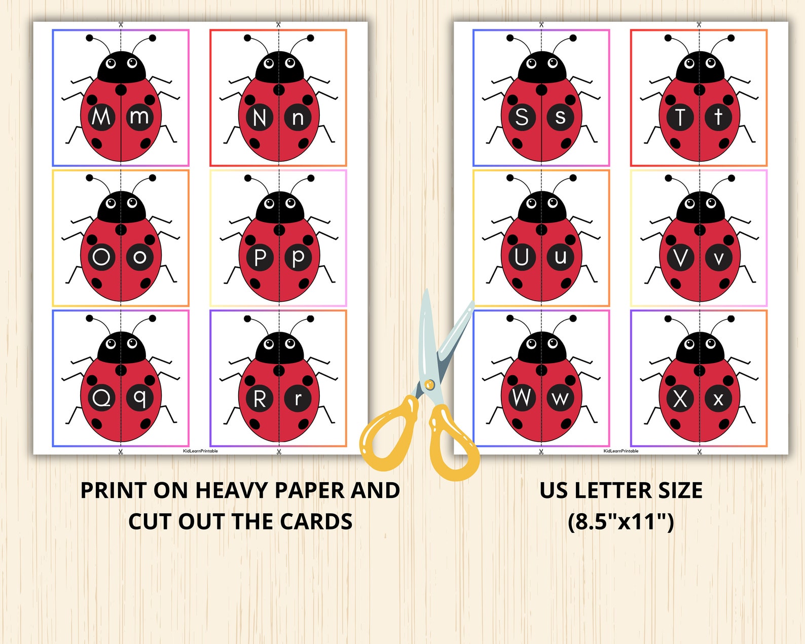 Ladybug Letter Match, Preschool Letters,alphabet Matching Game,alphabet ...