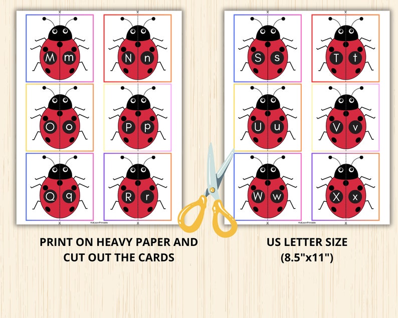 Ladybug Letter Match, Preschool Letters,alphabet Matching Game,alphabet ...
