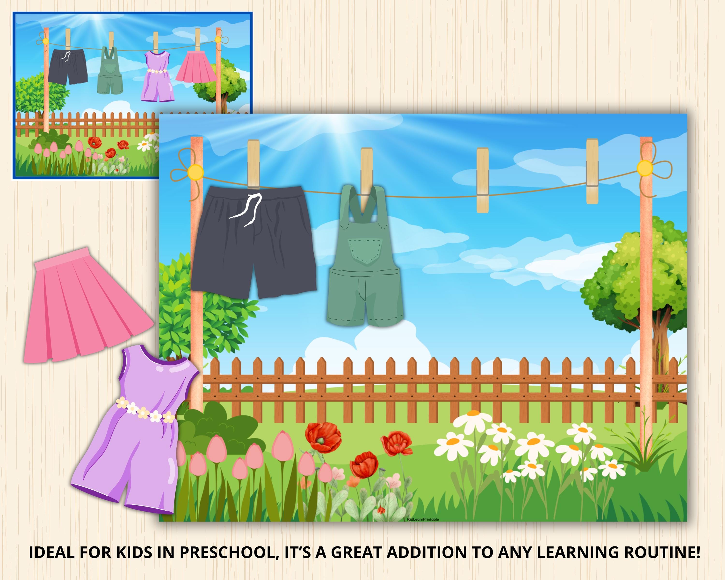 Hanging Clothes Activity,clothes Sorting,weather Clothing,washing ...