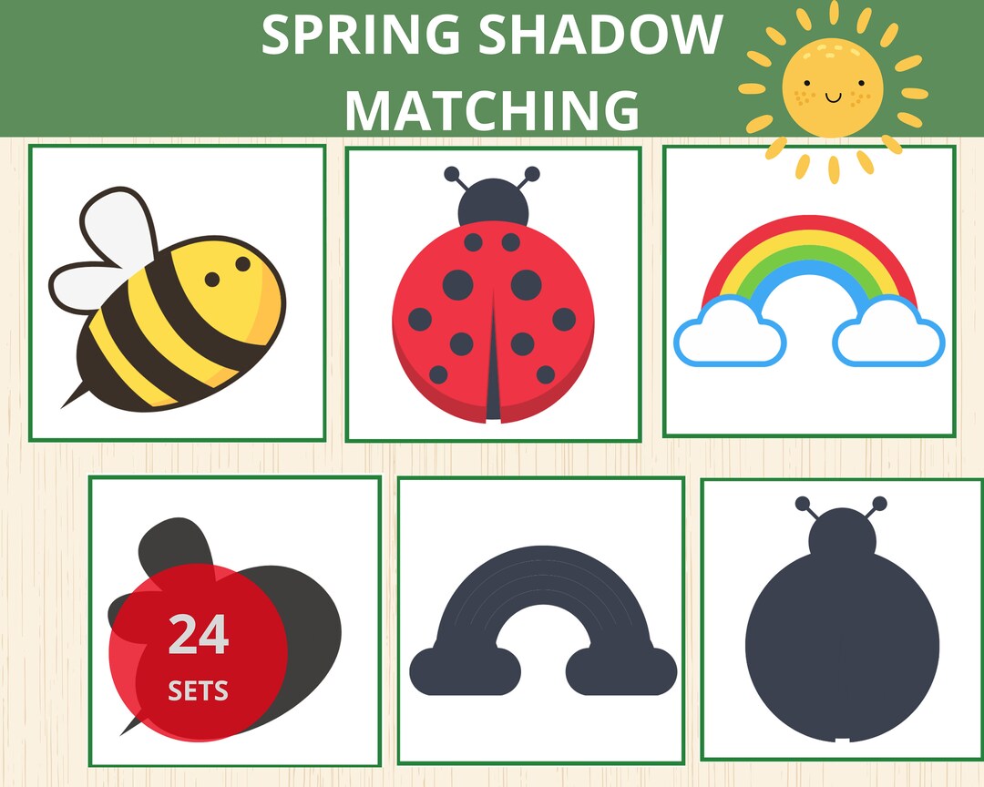 Spring Shadow Matching Cards, Spring Shadow Matching Activity ...