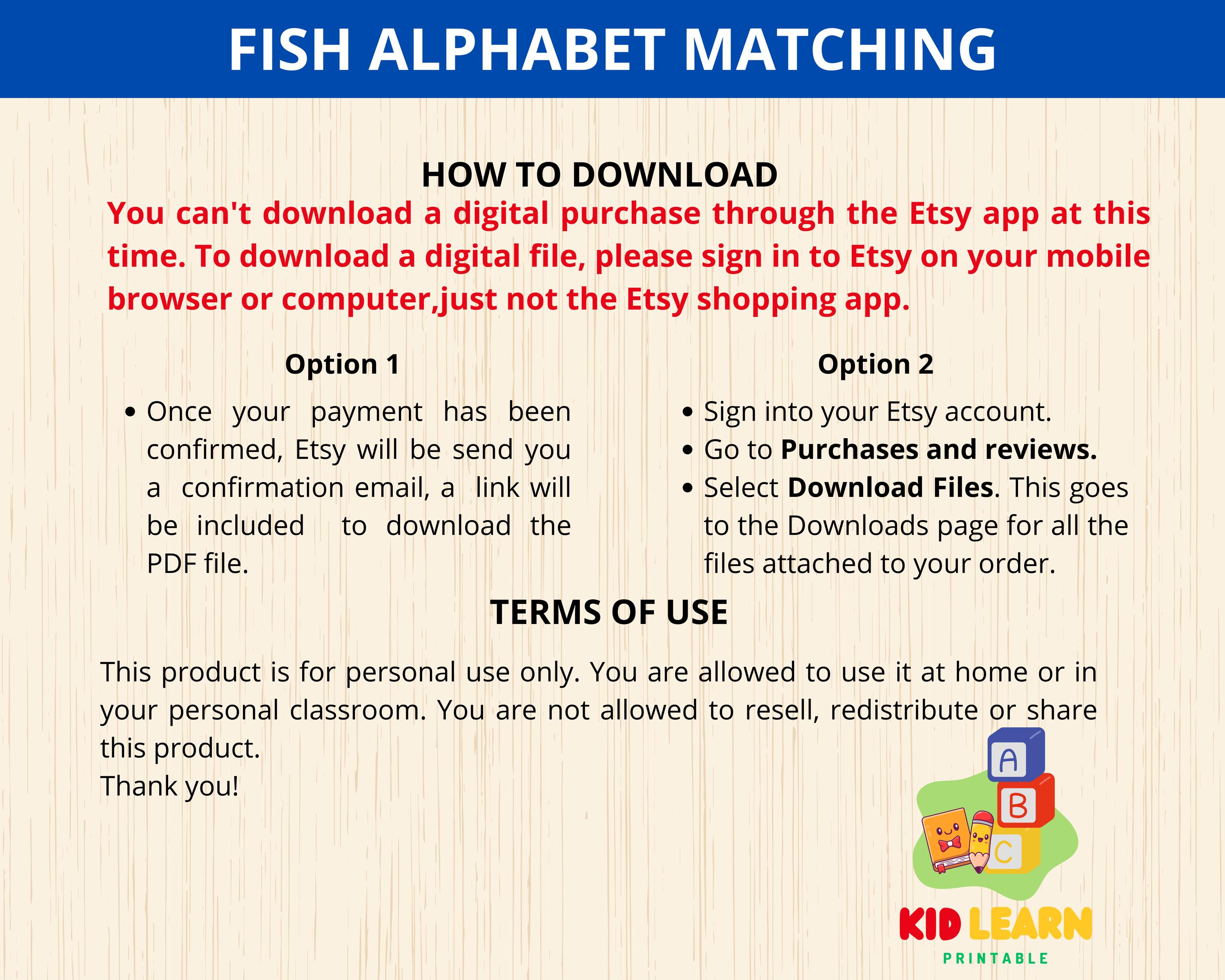 Fish Alphabet Match,ocean Animal Alphabet Matching,fish ABC Matching ...