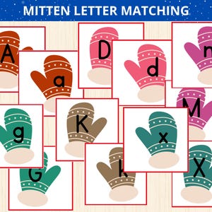 Mitten Letter Match,uppercase Lowercase Match,winter Preschool,winter ...