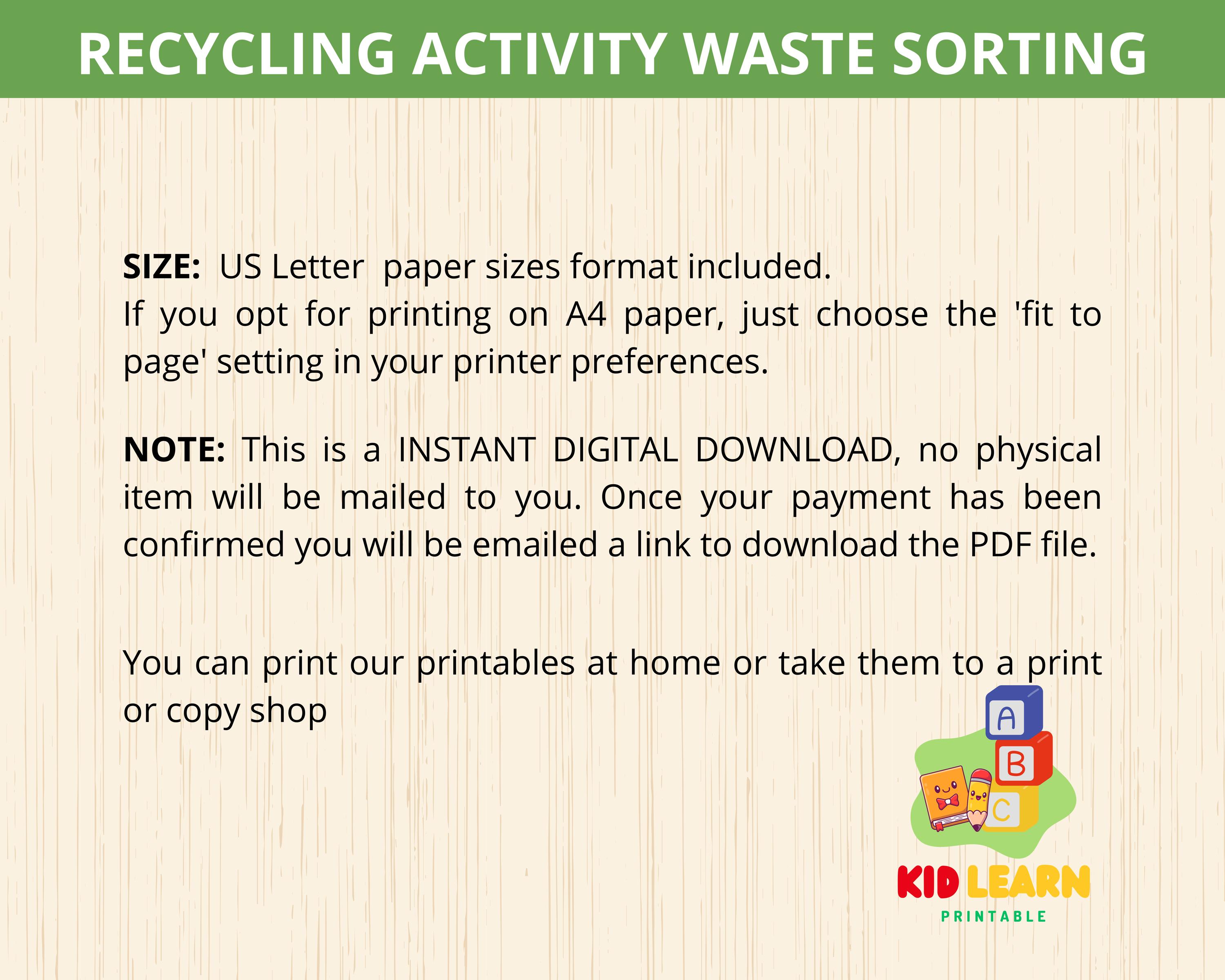 Waste Sorting Activity,garbage Sorting Game,recycling Game,earth Day ...