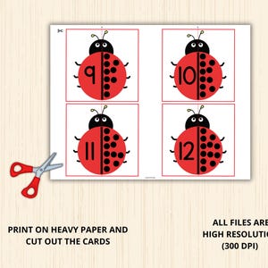 Ladybug Number Match,preschool Math Game,ladybug Puzzle,prek Math ...