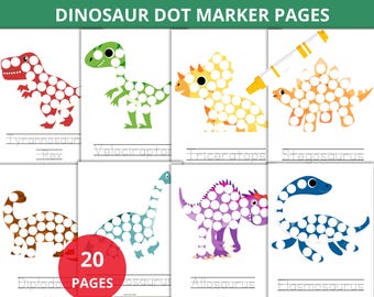 Dinosaur Do a Dot Paintings, Dot Markers, Fine Motor Skills Activity ...