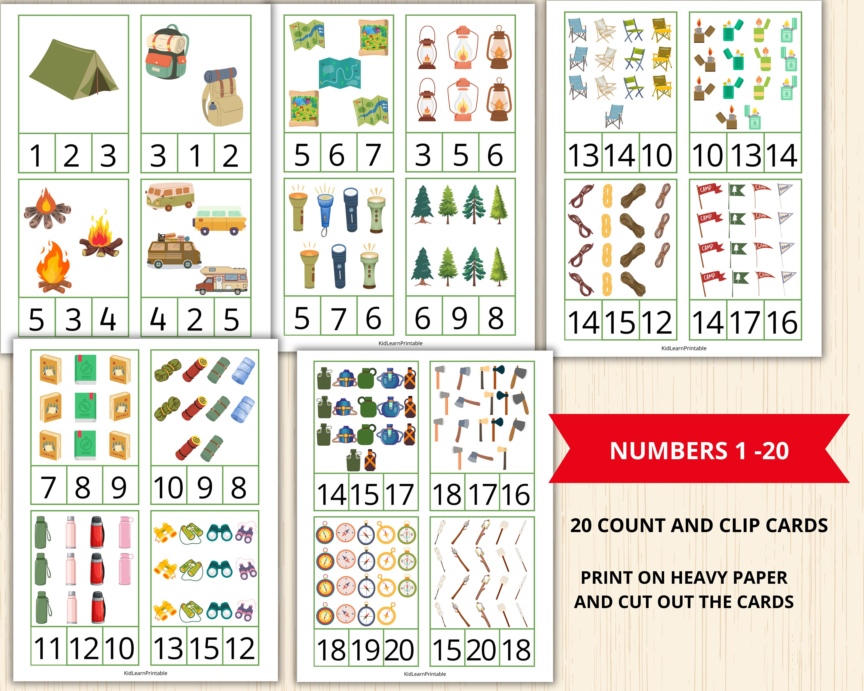 Camping Bundle,preschool Activity,patterns Activity,shadow Matching ...