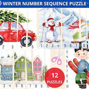 Winter Number Puzzle,winter Number Sequence Puzzles,xmas Numbers ...