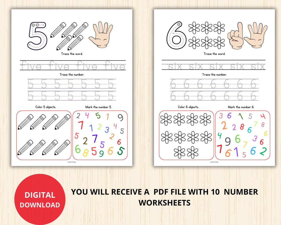 Number Tracing Worksheets,number Tracing Sheet,traceable Numbers ...