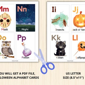 Halloween Alphabet Cards,halloween Flashcards,halloween Homeschool ...